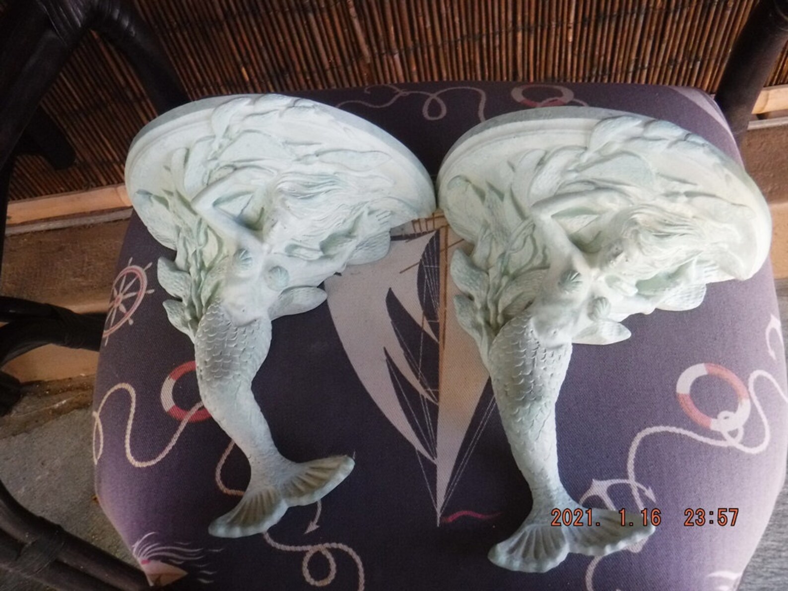 Mermaid Shelves X 2 Chalk Ware Comp Light Green - Etsy