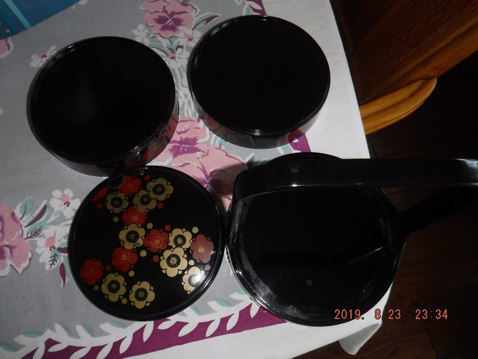 Bento Black Lacquer Bento Stacking Box Trinket Jewelry Box- Lunch Box ...