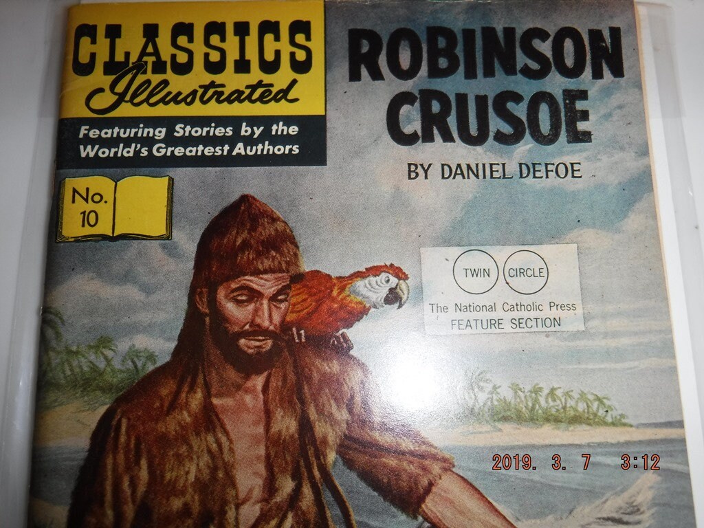 Robinson Crusoe Classics Illustrated Reissue 1968 No. 10 No Cover Price ...