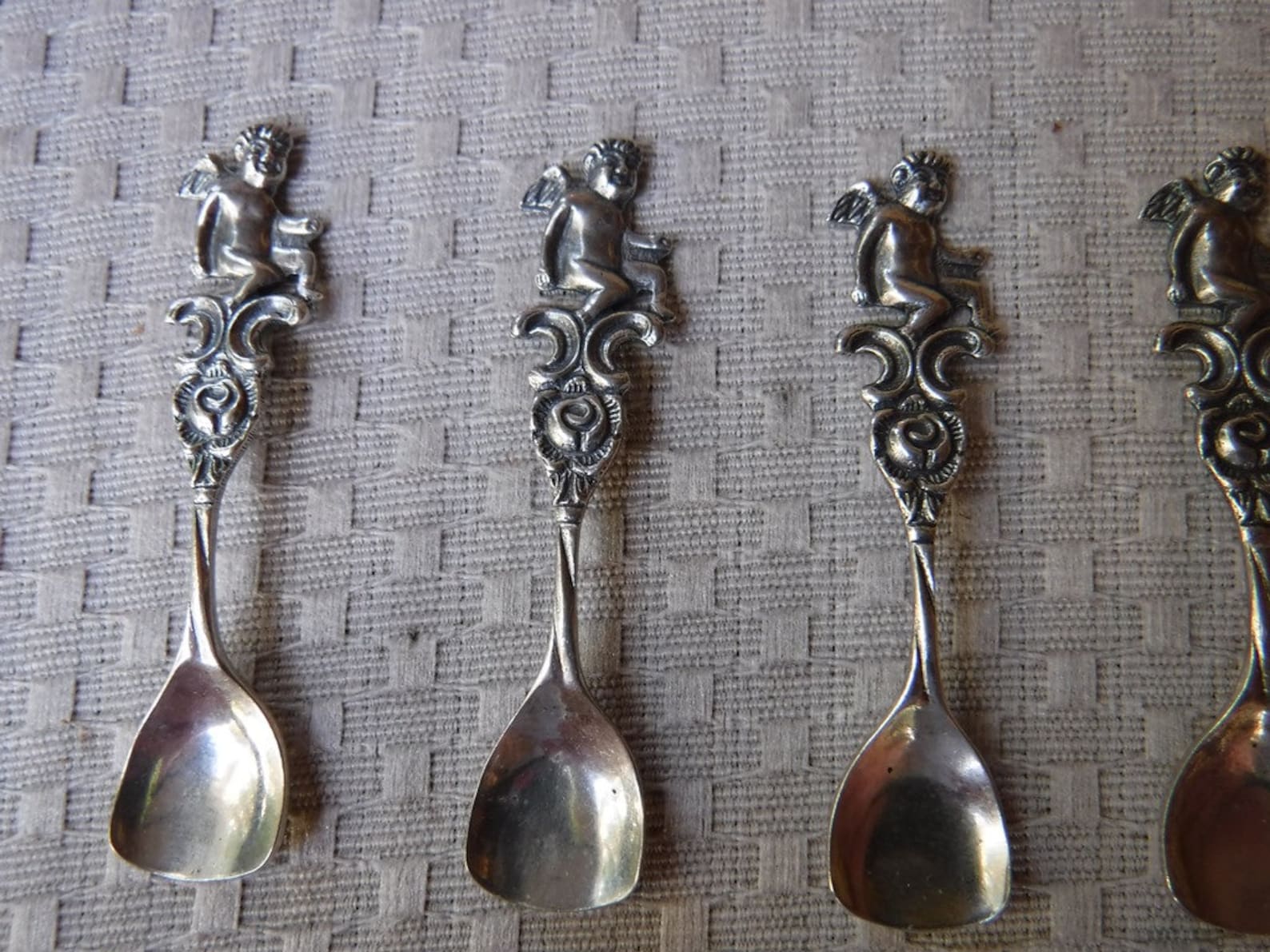 Albo Sterling Silver Salt Spoons Cherub Angel With a Rose Lot of 6 - Etsy