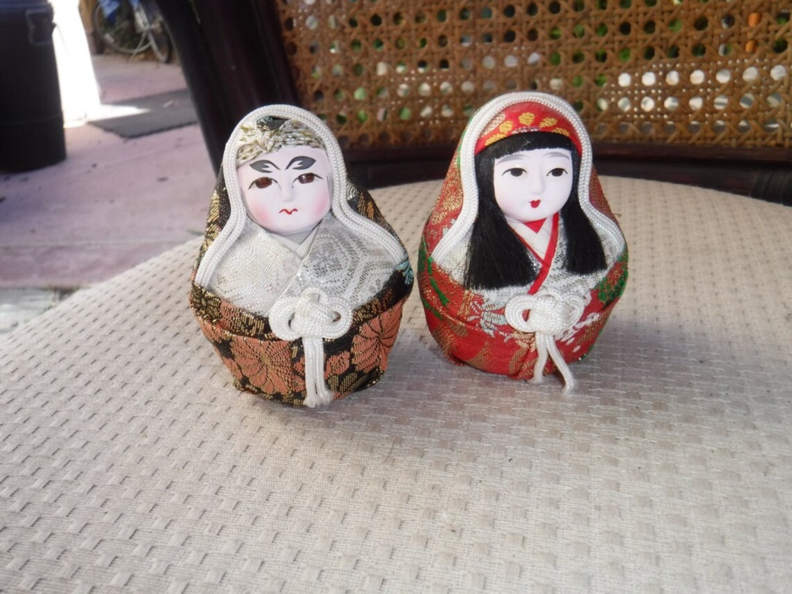 Japanese Asian Gofun Wedding Dolls Ball Round 3" - Etsy