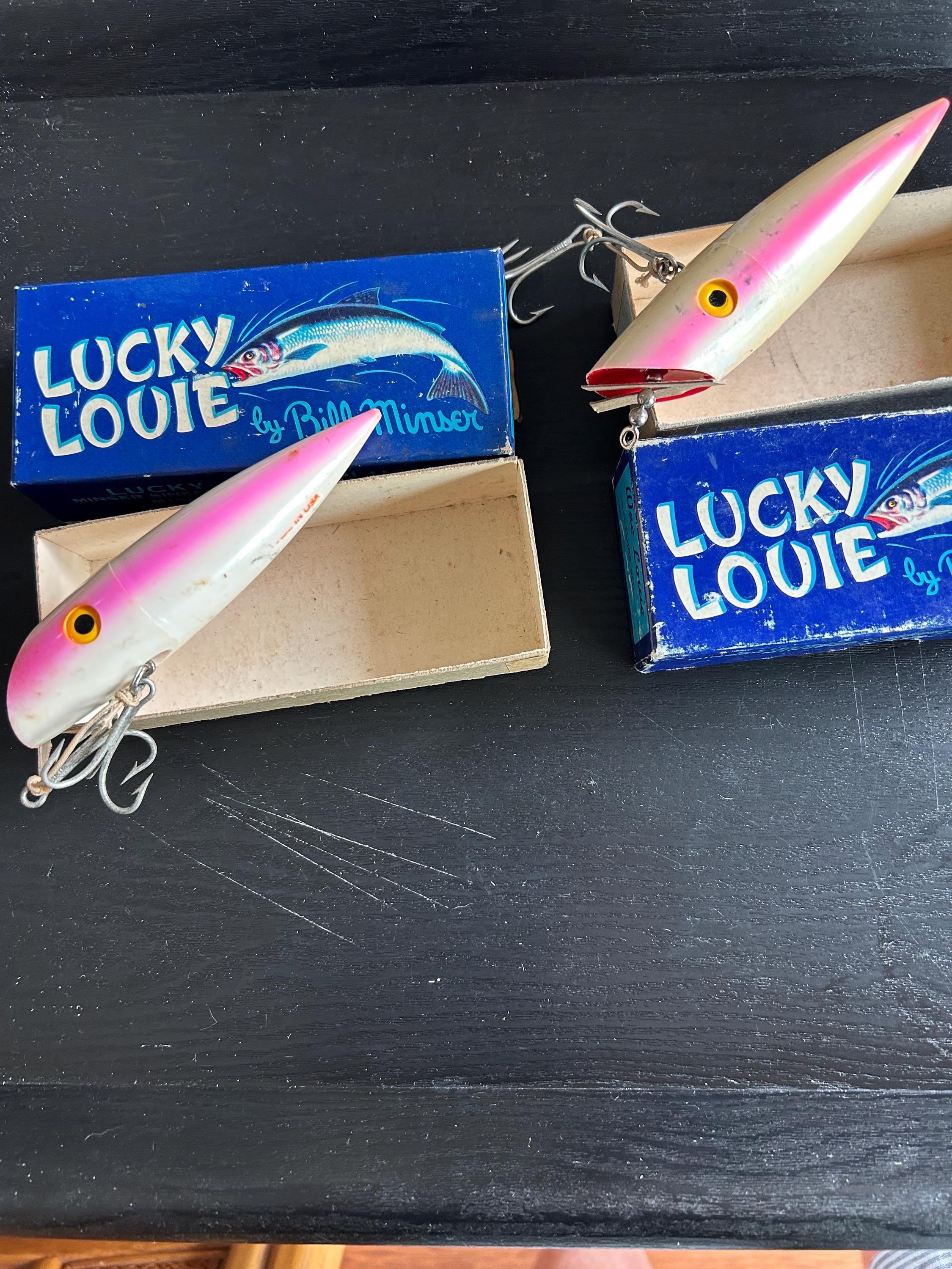 Lucky Louie Wee Louie Pearl Pink Plugs/lures Salmon in Original Boxes X ...