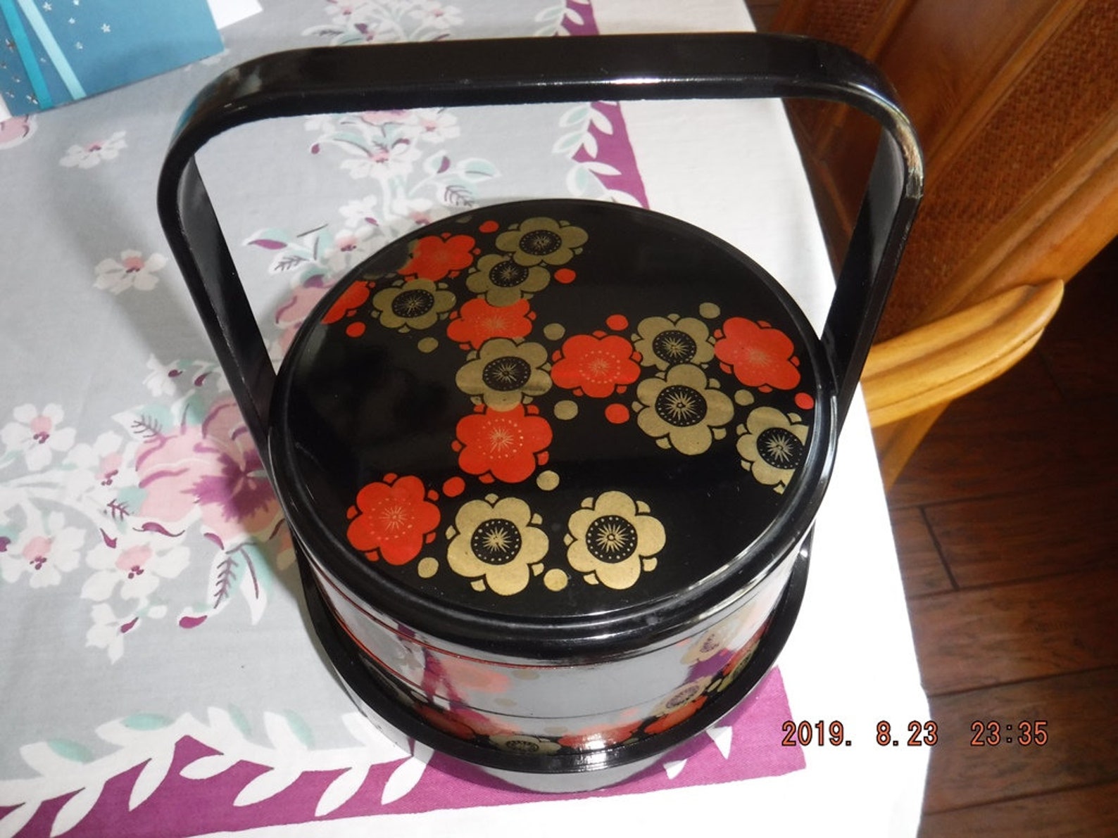 Bento Black Lacquer Bento Stacking Box Trinket Jewelry Box- Lunch Box ...