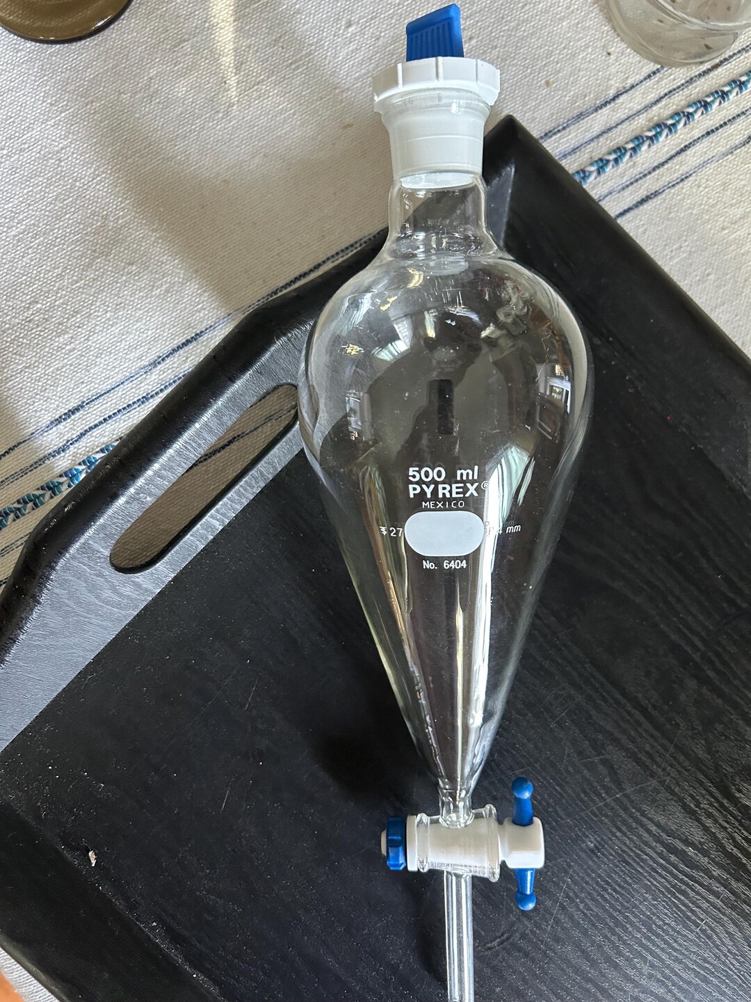 Pyrex Separatory Funnel With PTFE Stopcock 500ml 27 P 4mm No. 6404 - Etsy