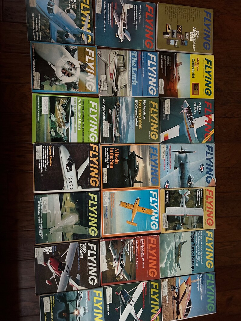 Flying Aviation Magazines 1 = 1969 and 20 1970's Incl 50th Anniv Issue ...