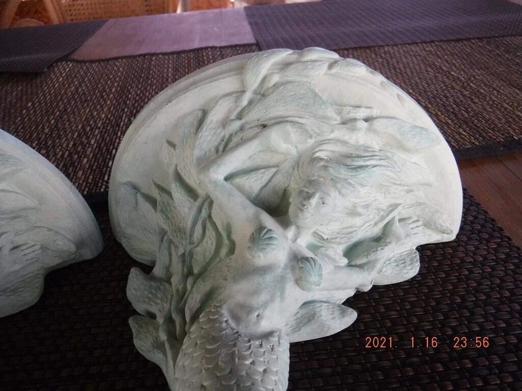 Mermaid Shelves X 2 Chalk Ware Comp Light Green - Etsy