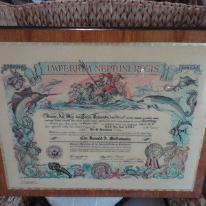 Imperium Neptuni Regis 1971 USS San Jose to Donald Mcguiness Laminated ...
