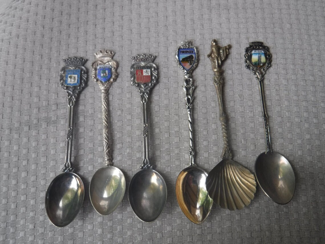 Italy and Spain Vintage Souvenir Spoons Lot of 6 - Etsy