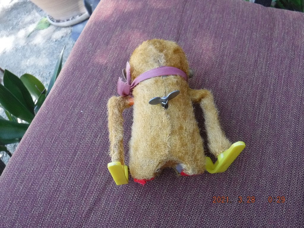 Monkey Skiing Key Wind up Toy Mohair Like Hair No Maker Name - Etsy