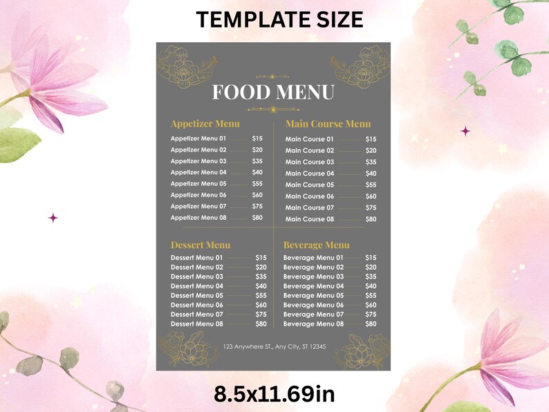 Food Menu Flyer Template, Editable Restaurant Flyer, Online Food Order ...