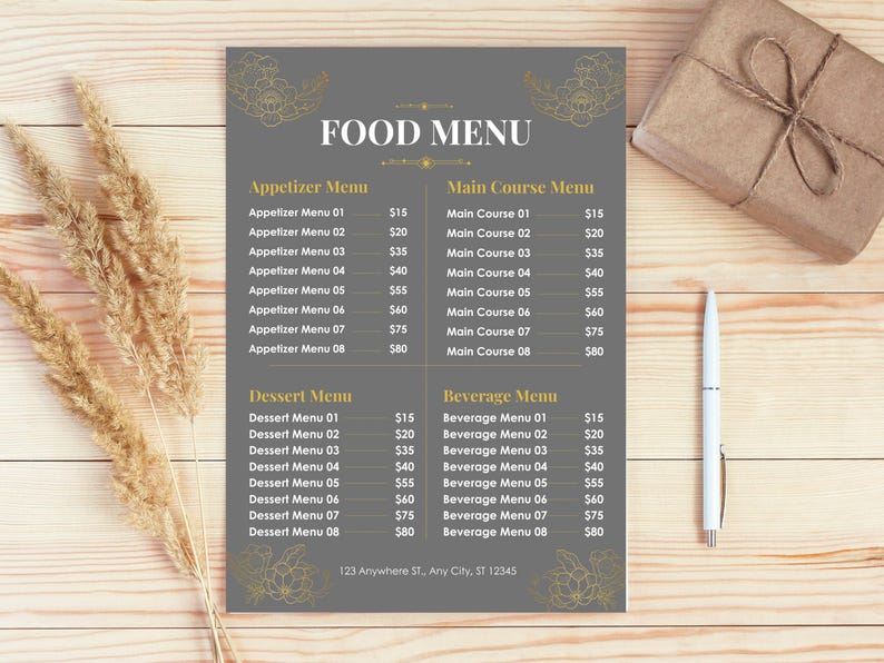 Food Menu Flyer Template, Editable Restaurant Flyer, Online Food Order ...