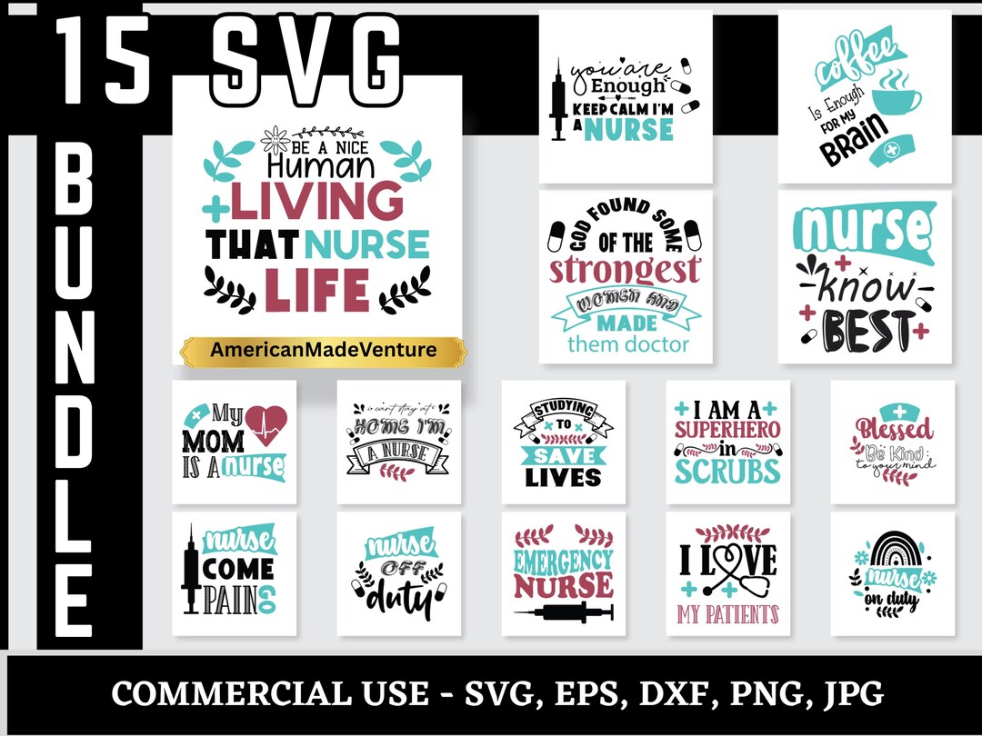 Medical and Health SVG Bundle 15 Healthcare Designs, Doctor Nurse Cut ...