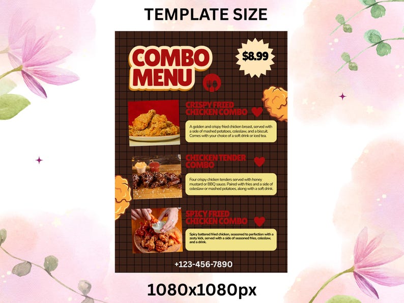Editable Combo Menu Template | Restaurant Menu | Printable Food Men - Etsy