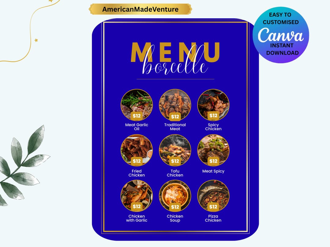Borcelle Restaurant Menu Flyer Template, Modern Food Promotion ...