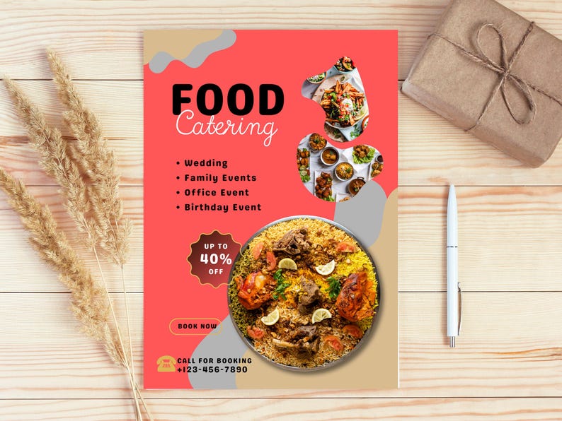 Editable Food Catering Flyer Template, Restaurant Promotion (digital ...
