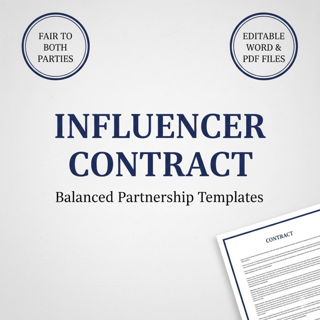 Influencer Contract Template Balanced Fair | Creator Brand Agreement ...