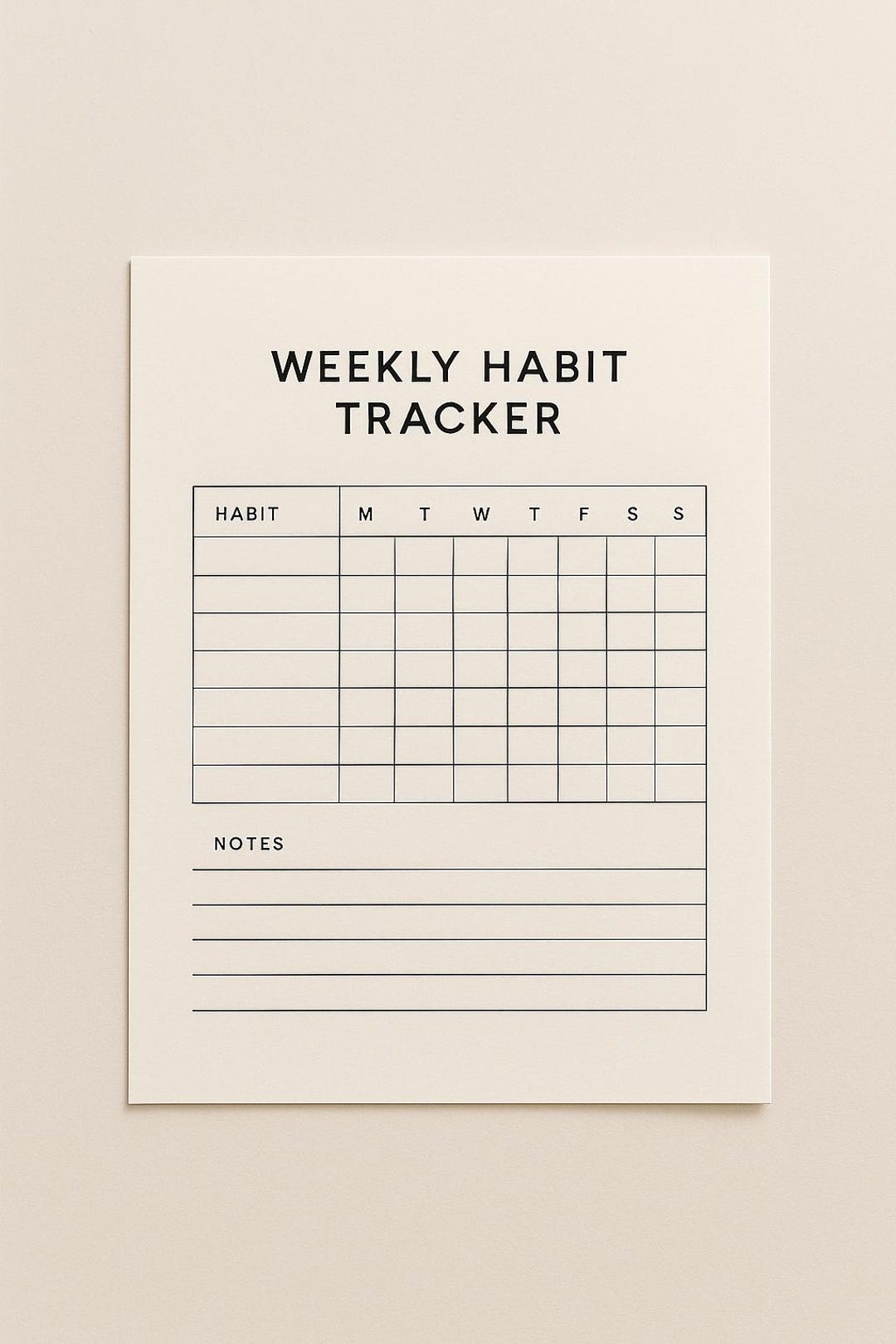 Weekly Habit Tracker Printable | Minimalist A4 Planner | Productivity ...