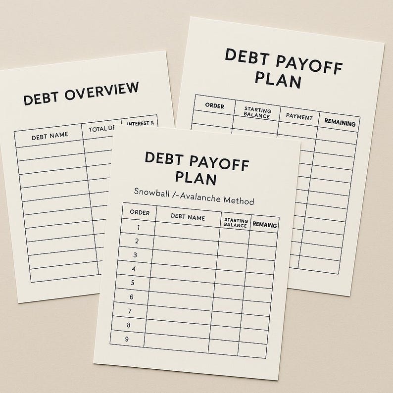 Debt Payoff Tracker Printable | Snowball & Avalanche Method | Debt ...