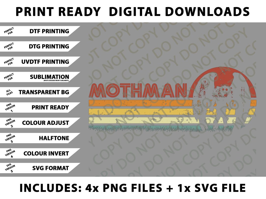 Mothman Retro Stripes - Vintage Point Pleasant, WV Cryptid Gift Png ...