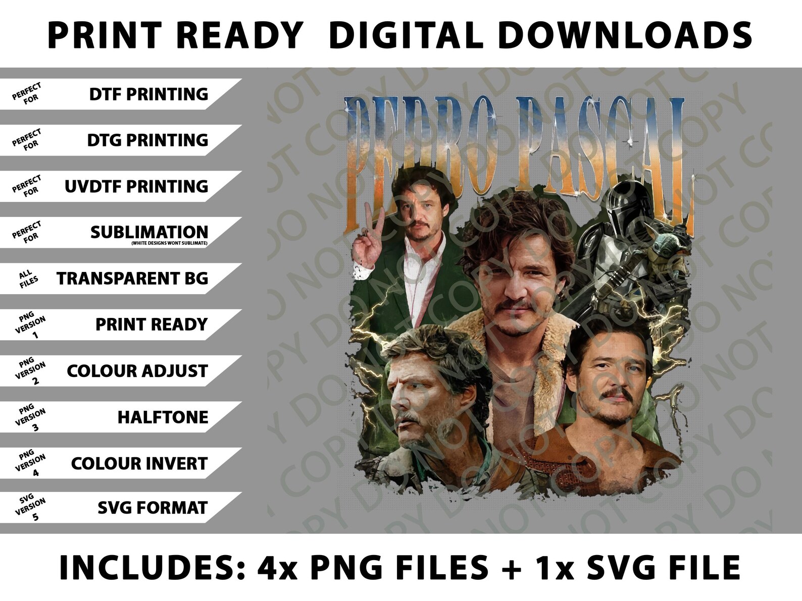 Pedro Pascal Vintage Png Bundle, SVG Files, Digital Downloads - Etsy