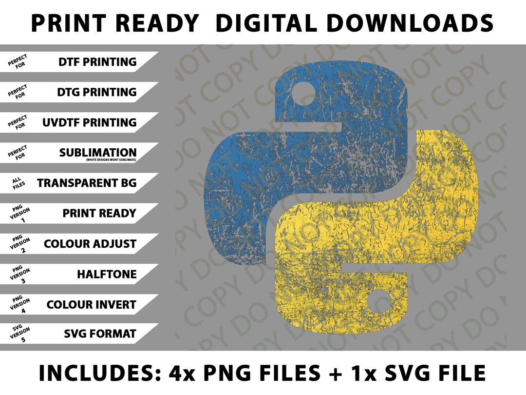 Python Logo - Programming Language Png Bundle, SVG Files, Digital ...