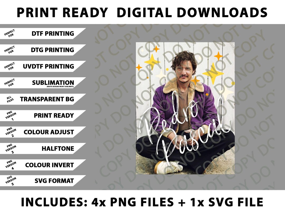 Pedro Pascal Stars Classic Png Bundle, SVG Files, Digital Downloads - Etsy