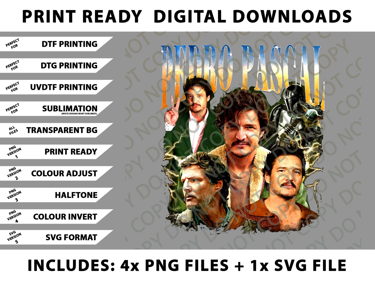 Pedro Pascal Vintage Png Bundle, SVG Files, Digital Downloads - Etsy