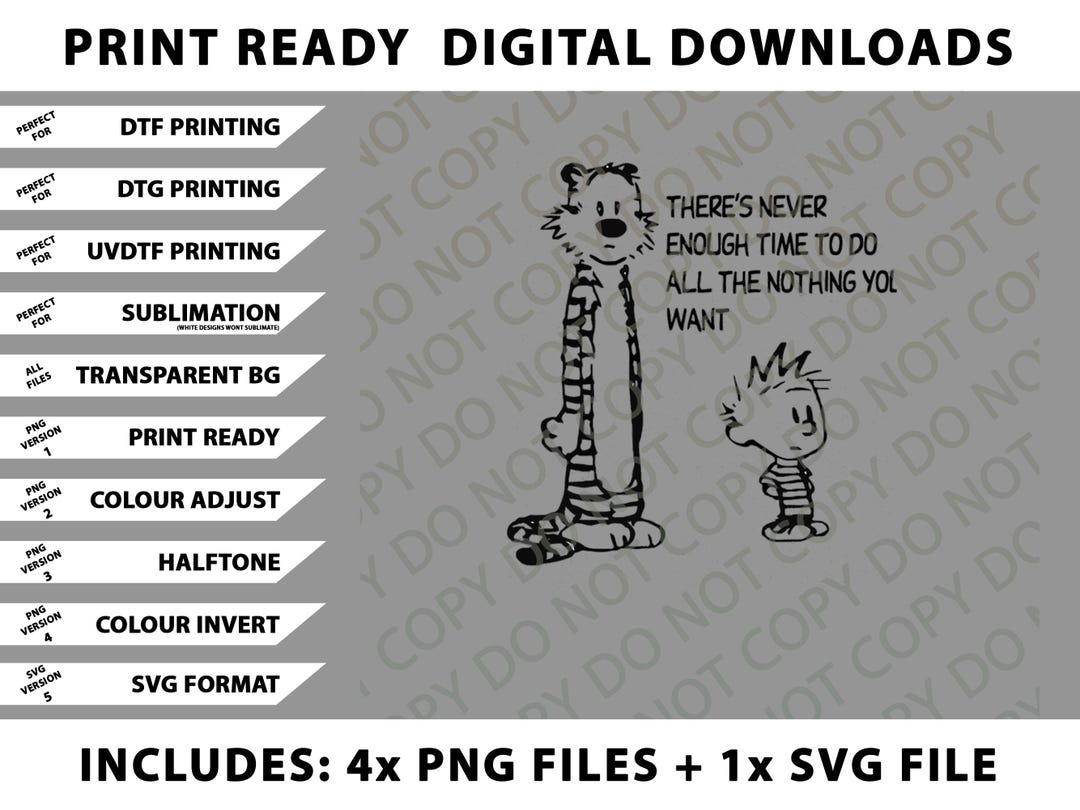 Calvin Shirt, Hobbs and Kid Png Bundle, SVG Files, Digital Downloads - Etsy