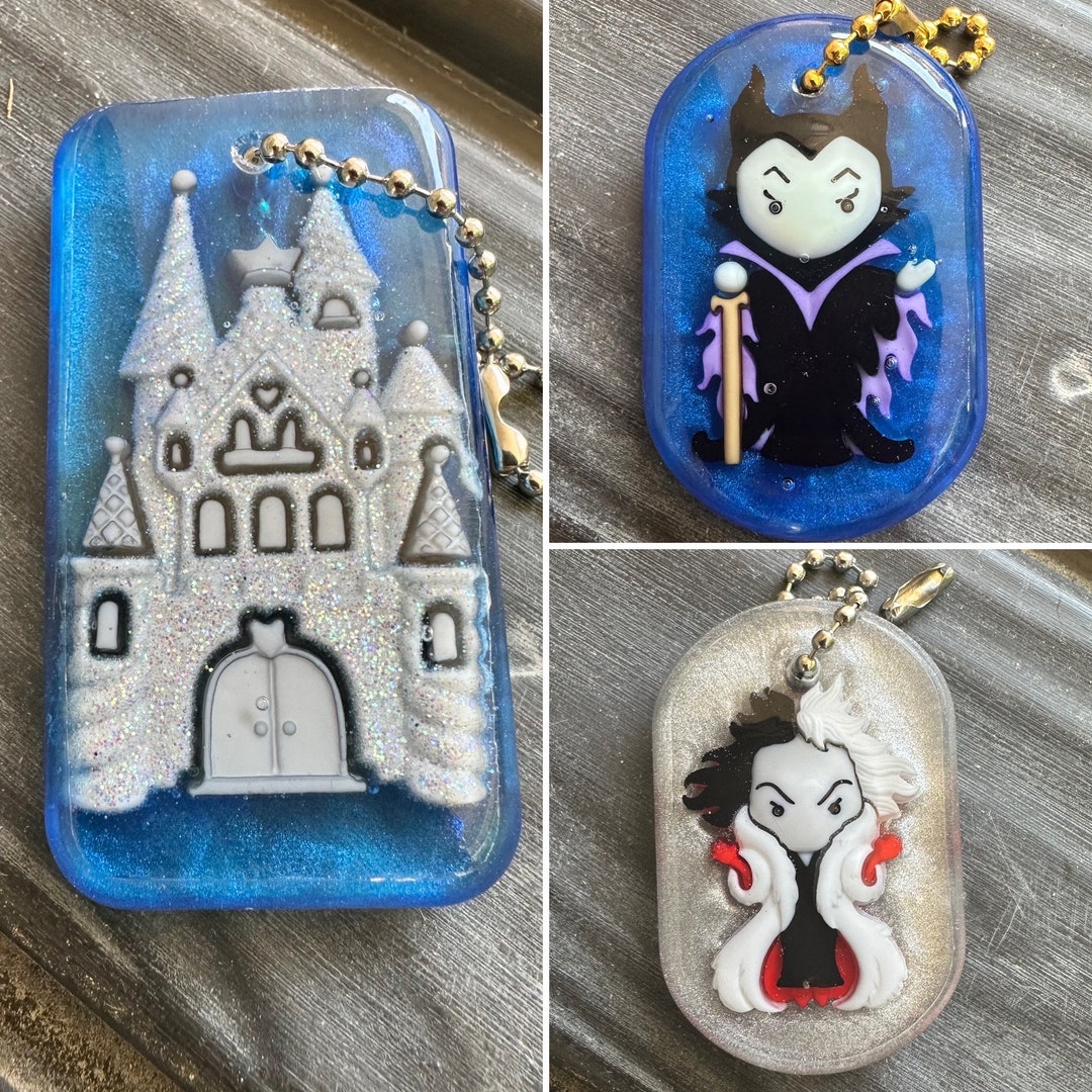 Maleficent, Cuella De Vil, & Castle Resin Keychains - Etsy
