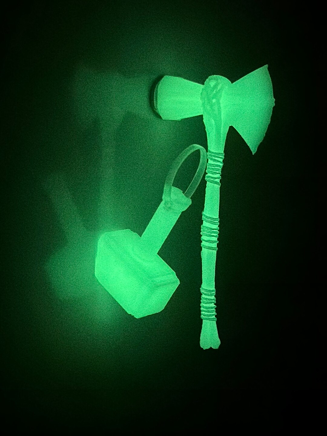 Glow in the Dark Thor’s Hammer Mjolnir and Stormbreaker Axe Magnet Set ...