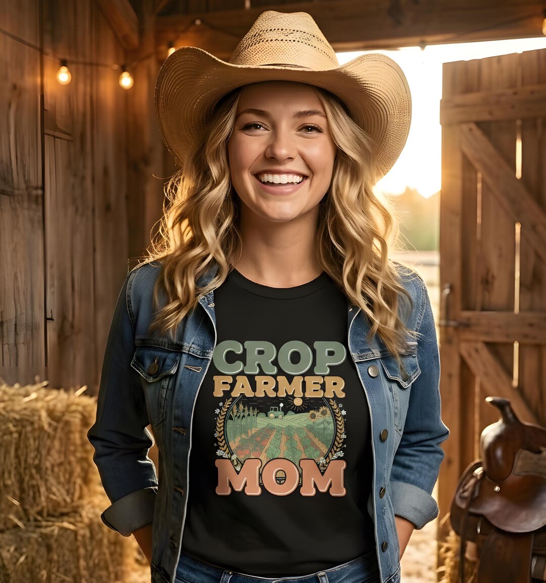Vintage Crop Farmer Mom Shirt: Farm Mother Vegetable Farming T-shirt ...