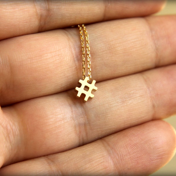 Hashtag Necklace - Etsy