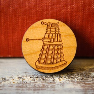 Dalek Brooch, Laser Wood Cut - Etsy