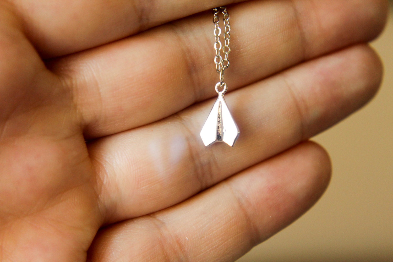 Tiny Paper Airplane Necklace Available in Silver and Matte - Etsy