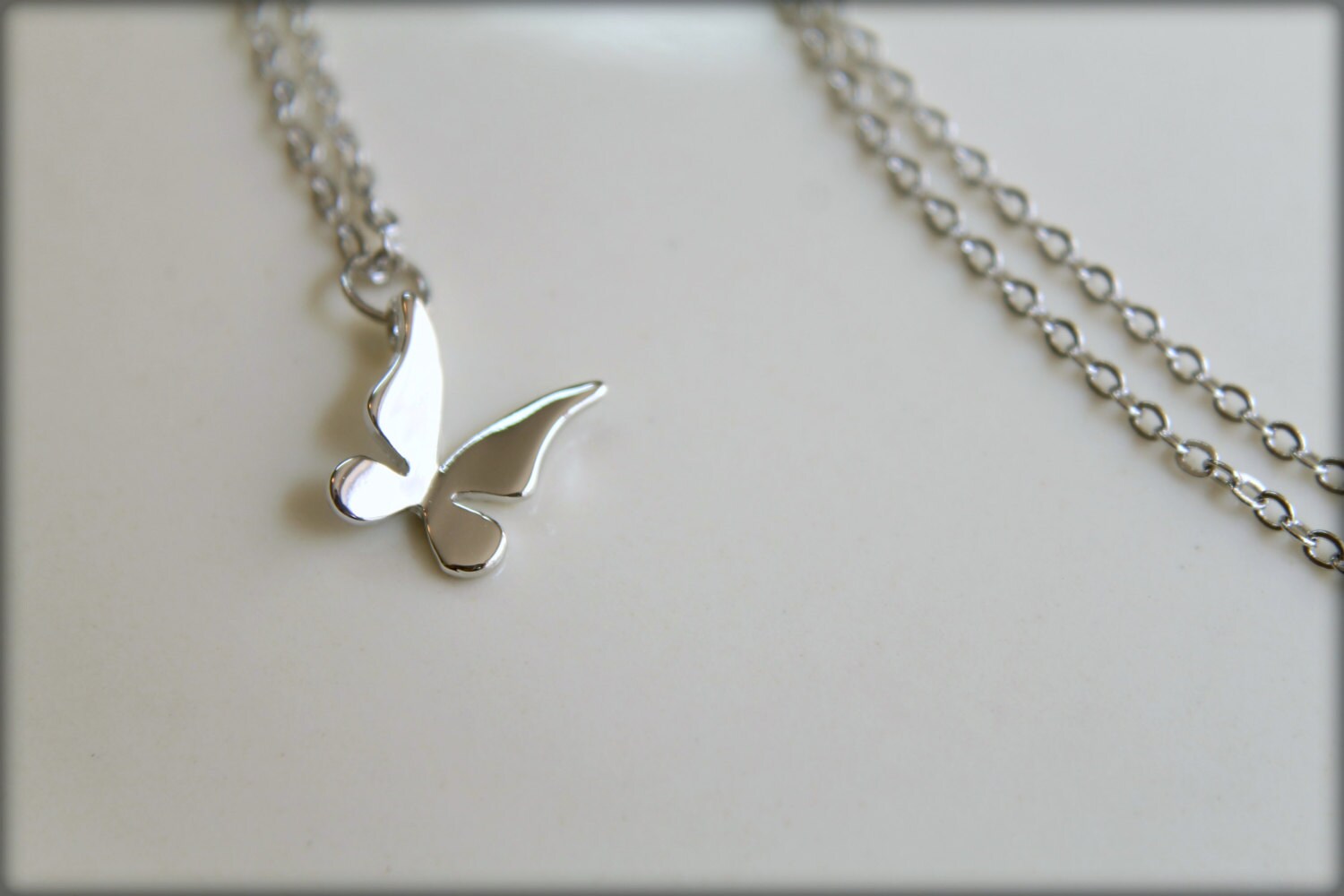 Simple Folded Butterfly Necklace, Available in Silver and Gold - Etsy