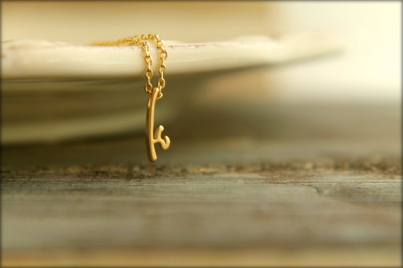 Fancy Script Lowercase Initial Necklace, Available in Silver or Gold ...