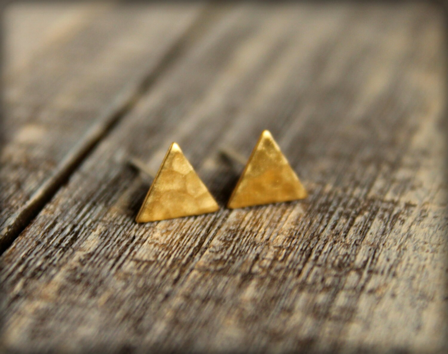 Raw Brass Earring Studs Trio: Hammered Combo - Etsy