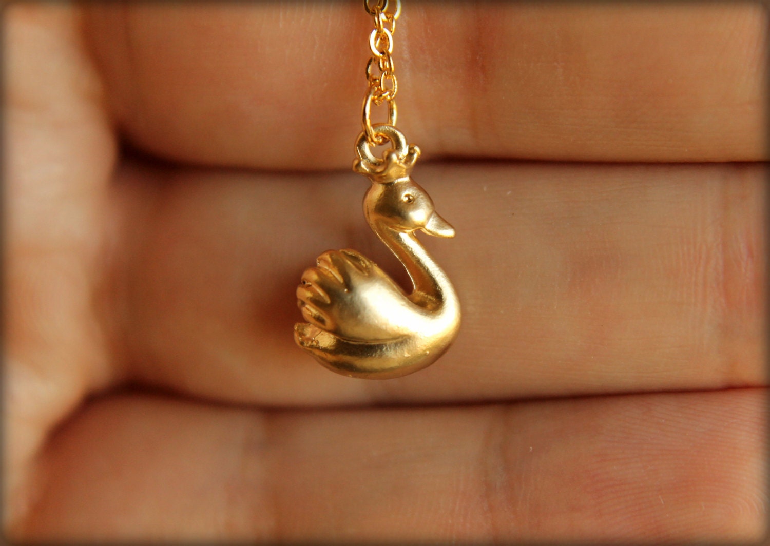 Royal Swan Necklace, Available in Matte Silver or Gold - Etsy