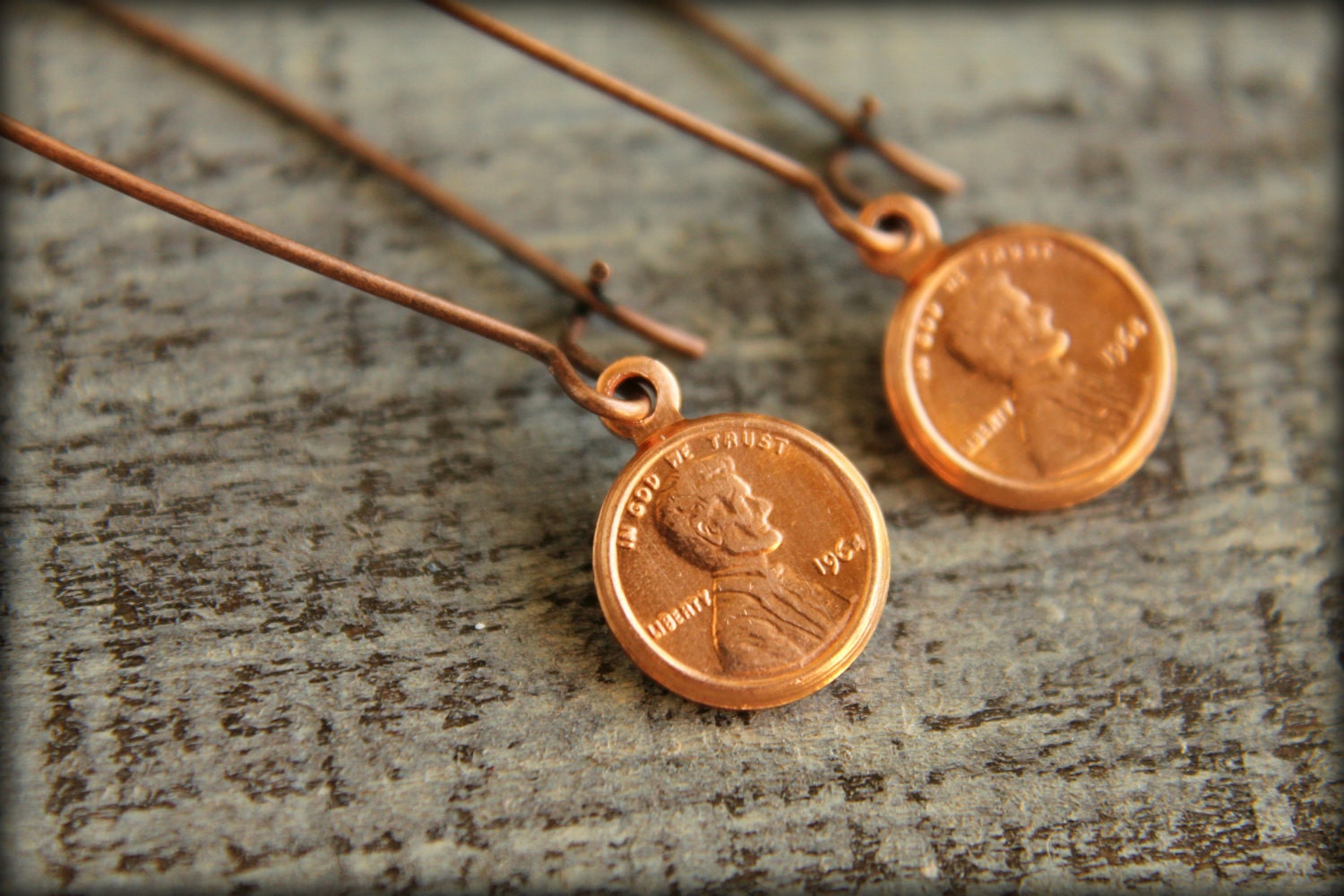 Tiny Copper Penny Earrings - Etsy