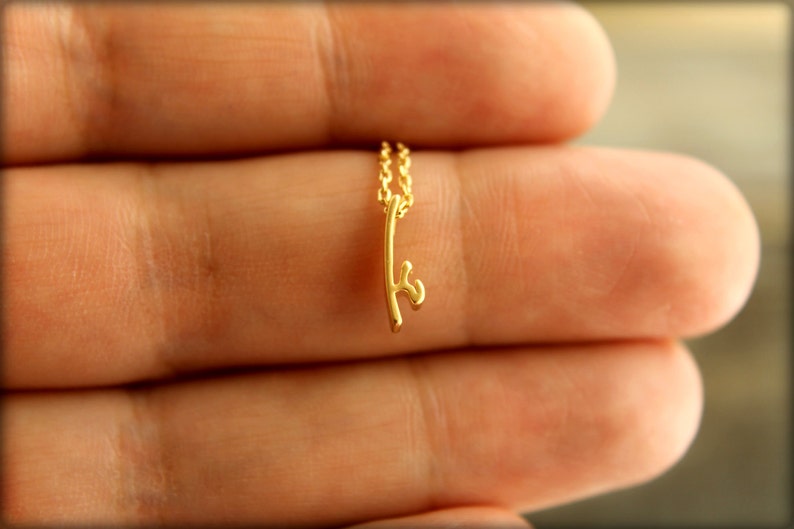 Fancy Script Lowercase Initial Necklace, Available in Silver or Gold ...