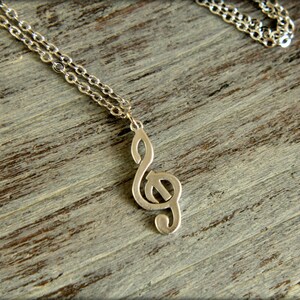 Treble Clef Necklace, Available in Silver and Gold - Etsy