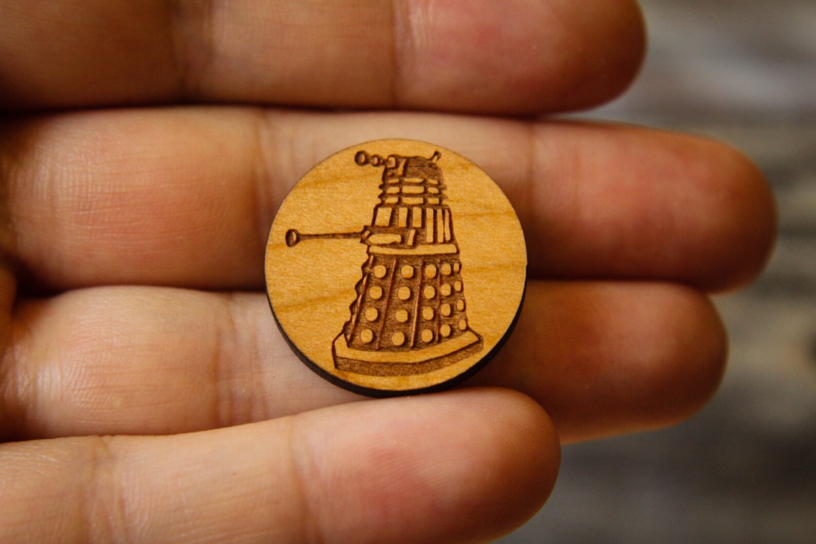 Dalek Brooch, Laser Wood Cut - Etsy