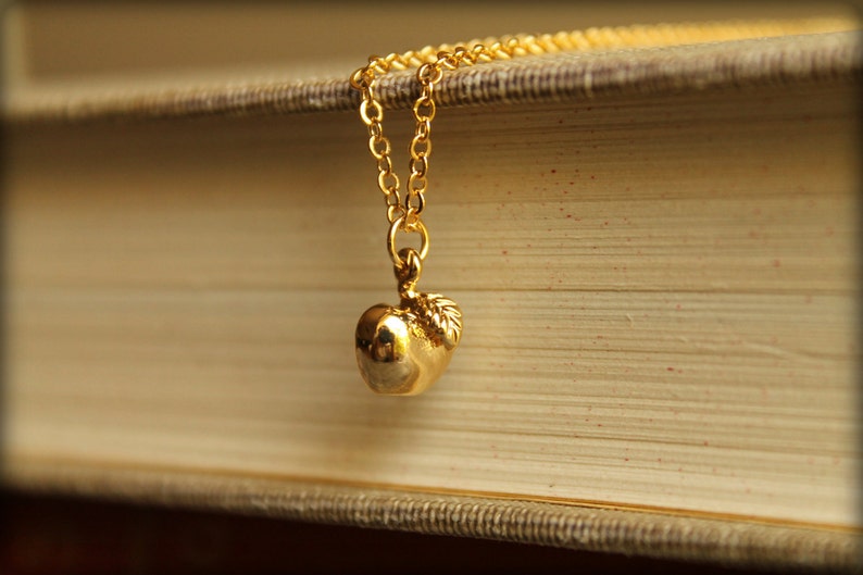 Golden Apple Necklace - Etsy
