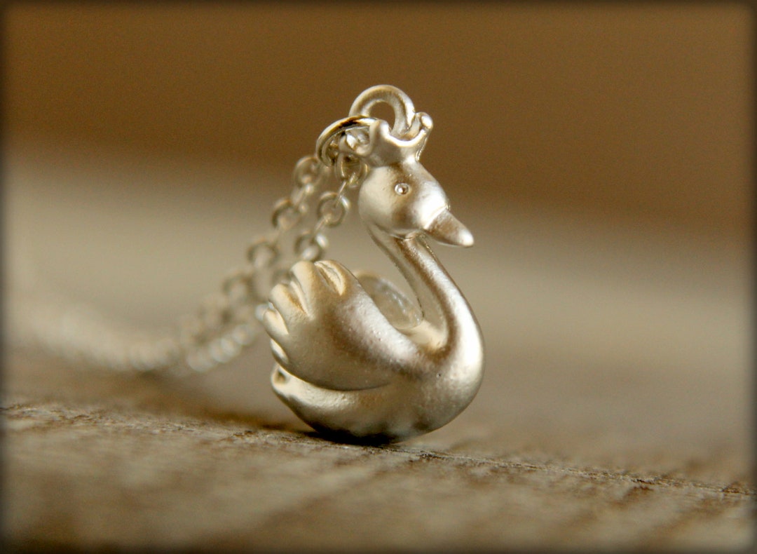 Royal Swan Necklace, Available in Matte Silver or Gold - Etsy