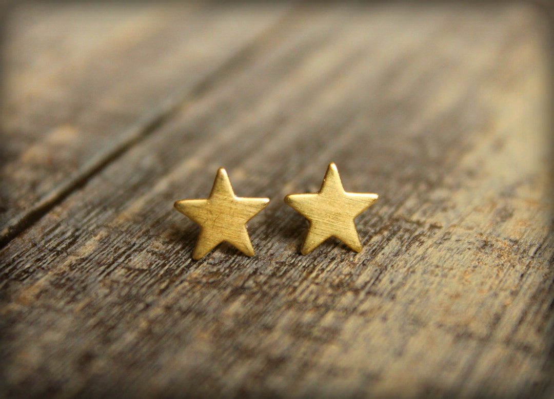 Small Star Earring Studs, Available in Multiple Finishes, Stainless ...