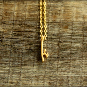 Fancy Script Lowercase Initial Necklace, Available in Silver or Gold ...