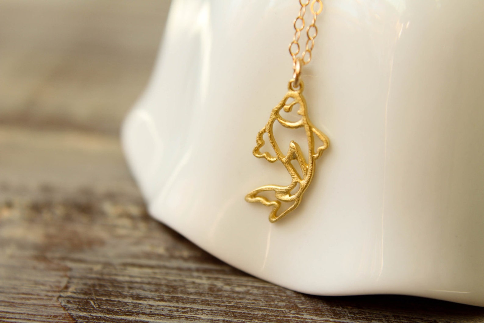 Openwork Koi Fish Necklace, Available in Sterling Silver and Vermeil ...