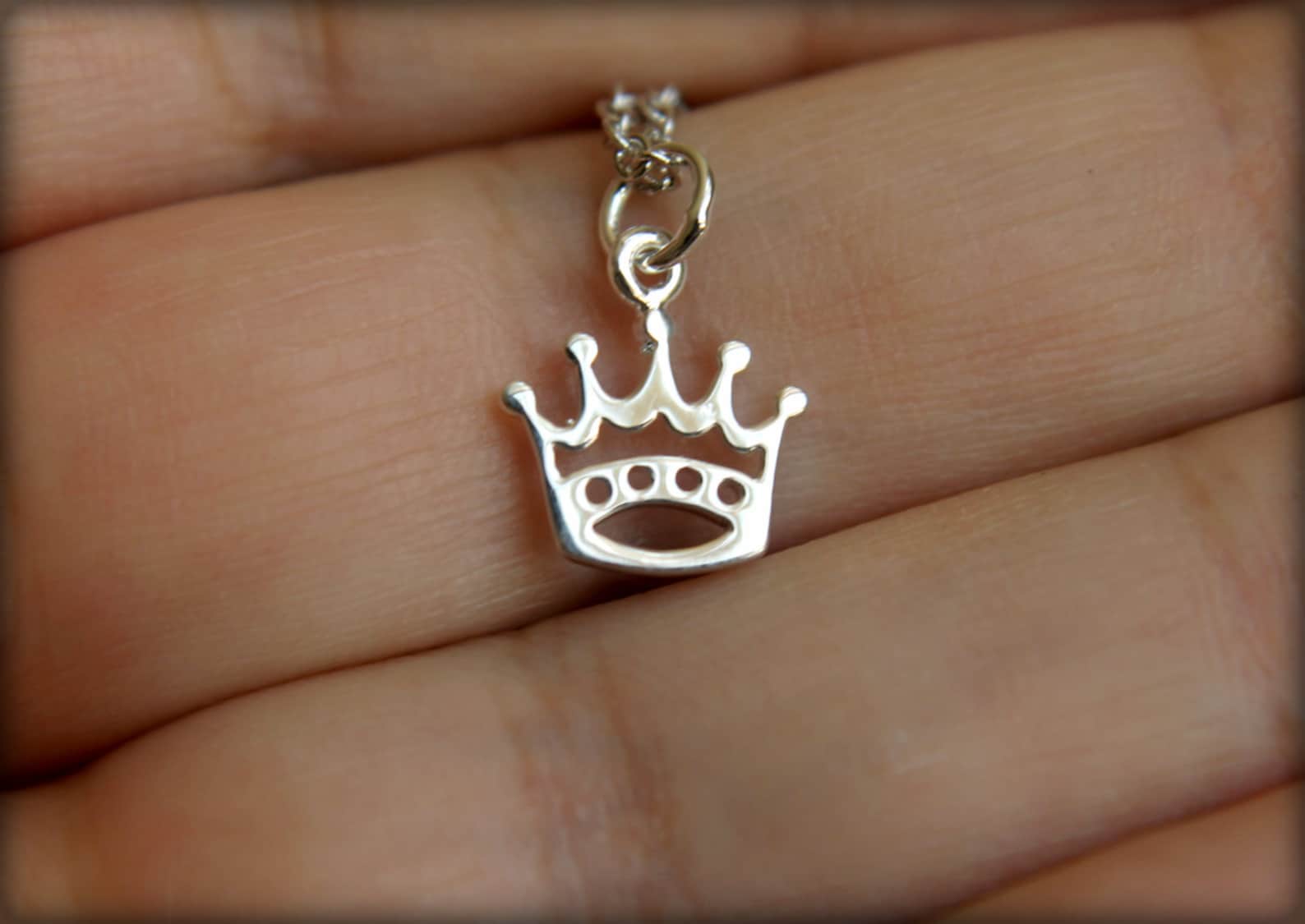 Five Point Crown Necklace Available in Sterling Silver and - Etsy