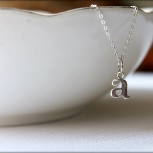 Lowercase Initial Necklace in Sterling Silver, Alphabet Typecase ...