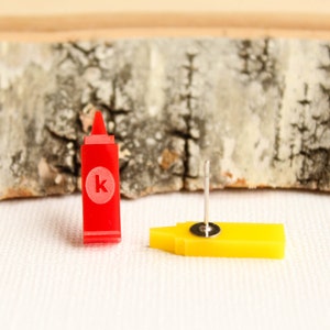 Ketchup and Mustard Studs, Laser Cut Acrylic Earrings, Mismatched ...